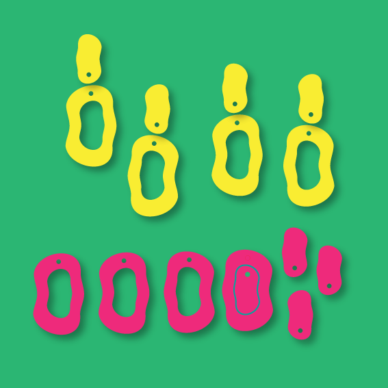 Basics DUO - © Wobble Oval - 4 Pair - Mixed Colour Set – Crafty Cuts Laser