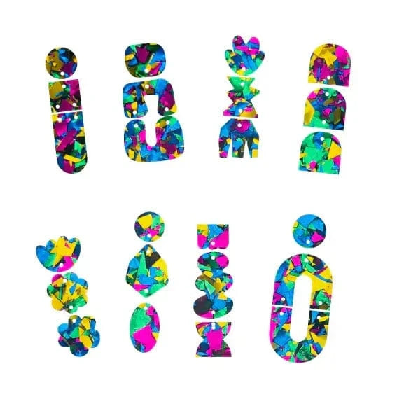© Block Colour Totems - 2 Pair Set – Crafty Cuts Laser