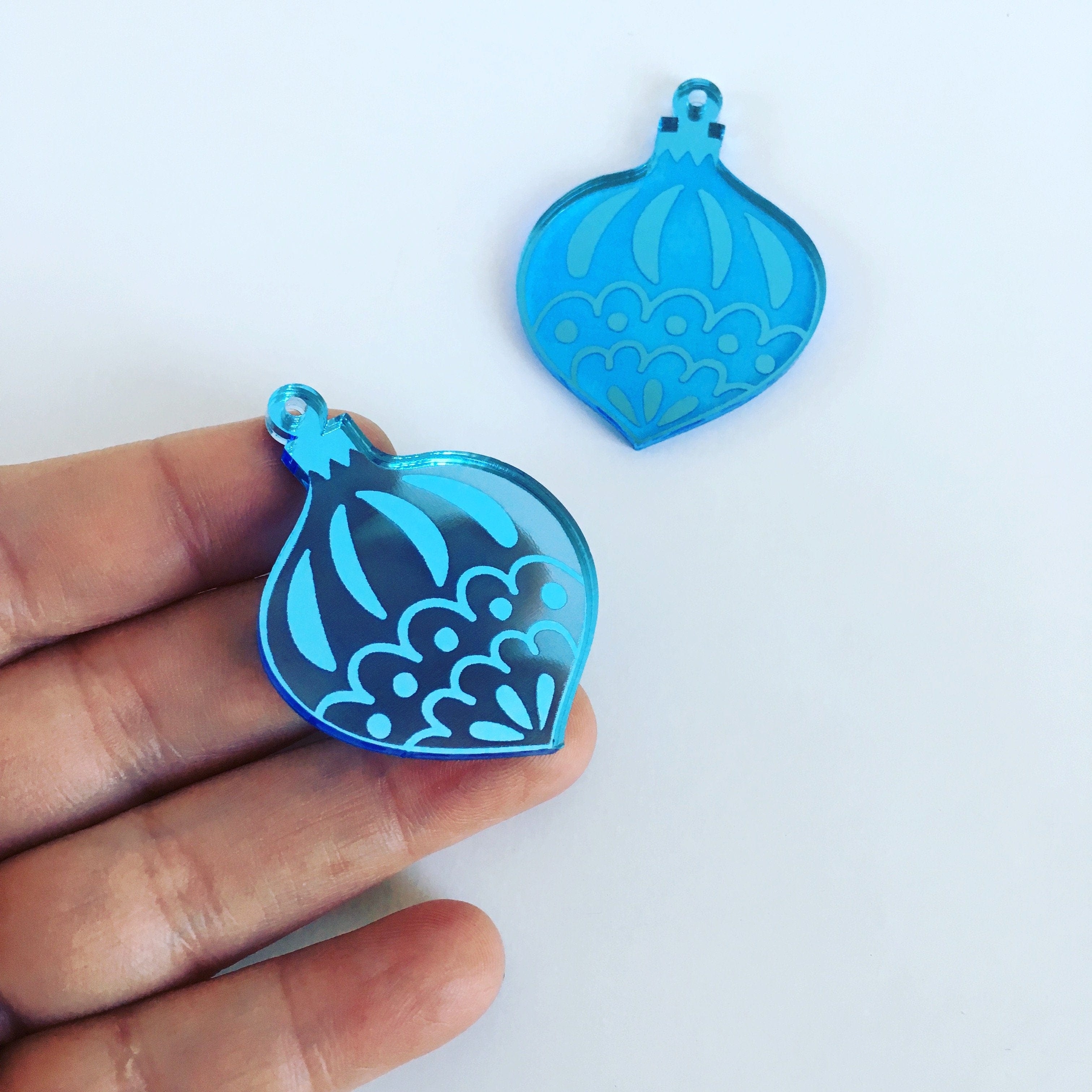 © Etched Bauble Charms - 4 Pairs – Crafty Cuts Laser